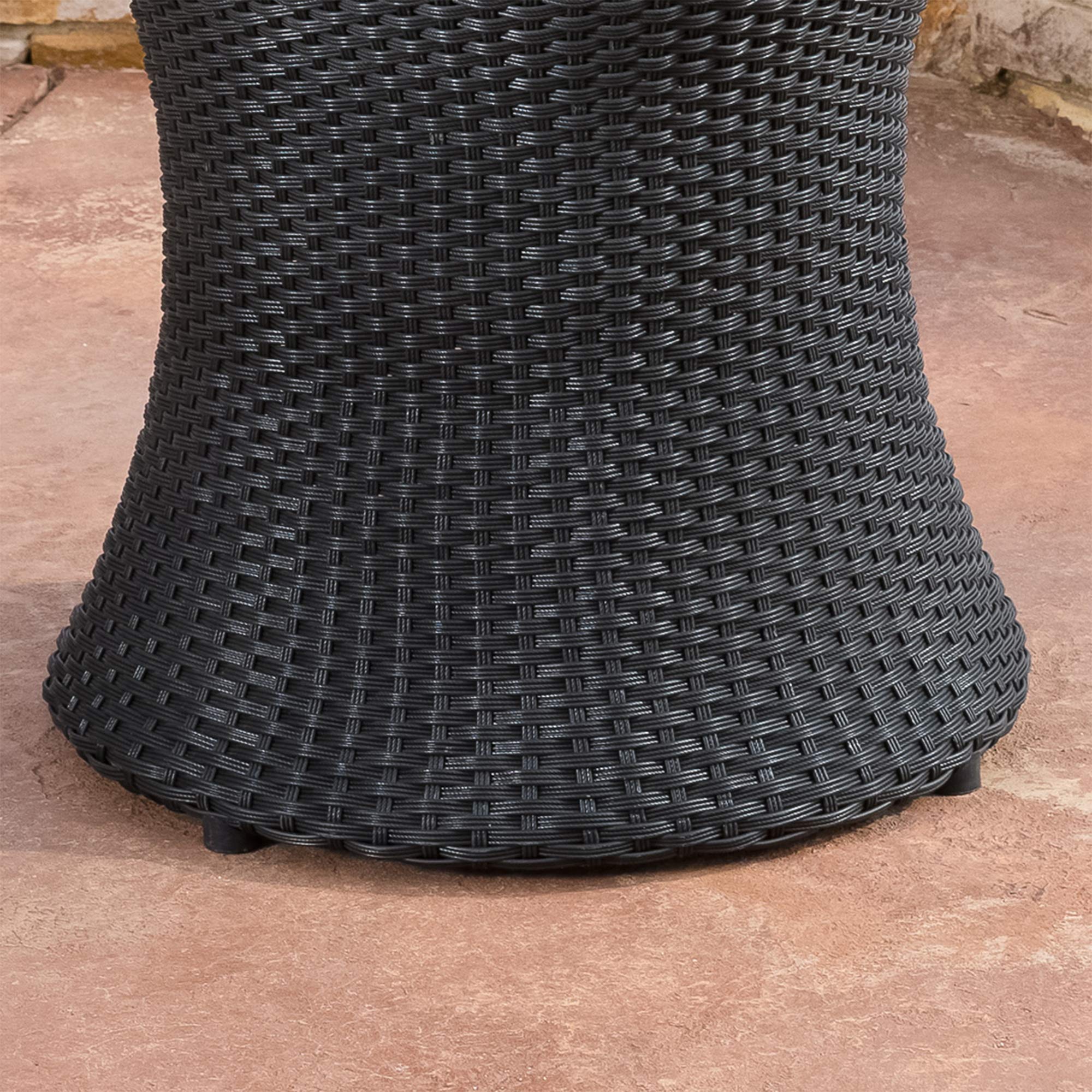 Christopher Knight Home Adriana Outdoor PE Wicker Accent Table, Black