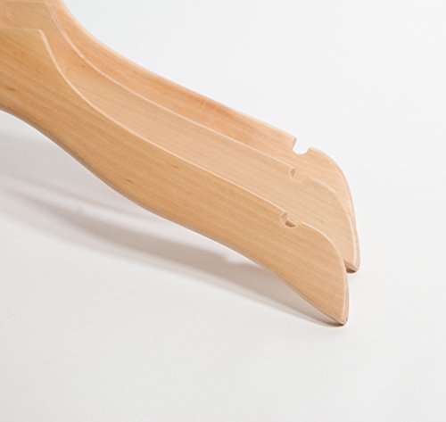 Classic Wood Bridal Dress Hangers - Natural Finish (10-Pack)
