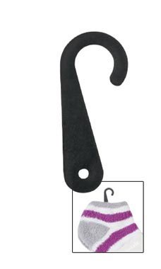 SSWBasics Black Plastic Sock Hanger Hook - Case of 1,000