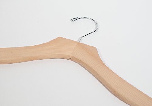Classic Wood Bridal Dress Hangers - Natural Finish (10-Pack)