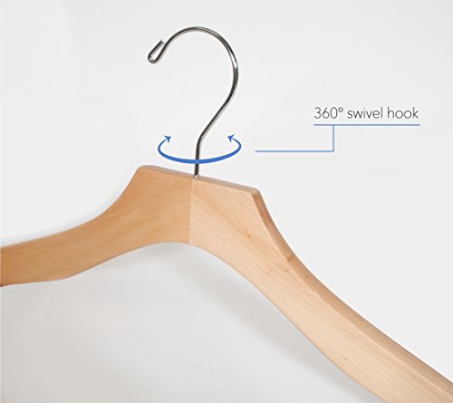 Classic Wood Bridal Dress Hangers - Natural Finish (10-Pack)
