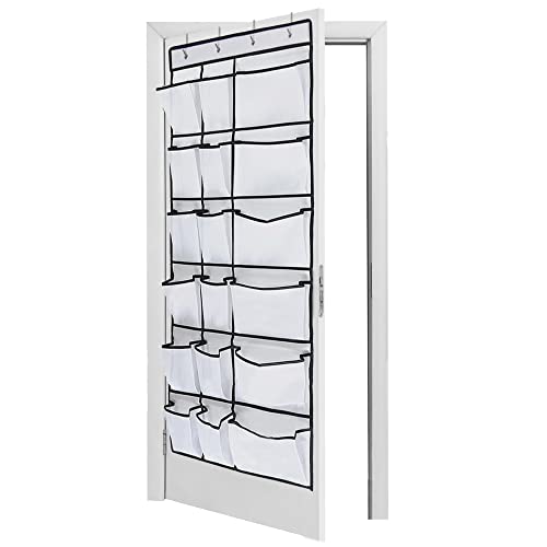 VEEBELL Over The Door Shoe Organizers 18 Mesh Pockets Hanging Shoe Organizer Shoe Holder Rack For Closet Bedroom Bathroom Pantry Shoe Holder Over Door Organizer, Men, Women, Kids Shoes (1 Pack)