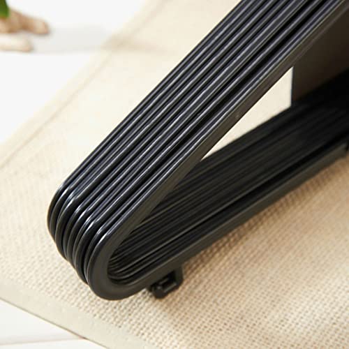 DOUBAO 10pcs Adult Clothing Hanger Portable Household Clothe Dress Organizer Closet Space Saver Black