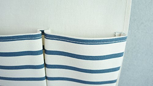 Tandi Linen/Cotton Fabric Wall Door Closet Hanging Storage Bag Case 8 Pockets Home Organizer Blue Strips