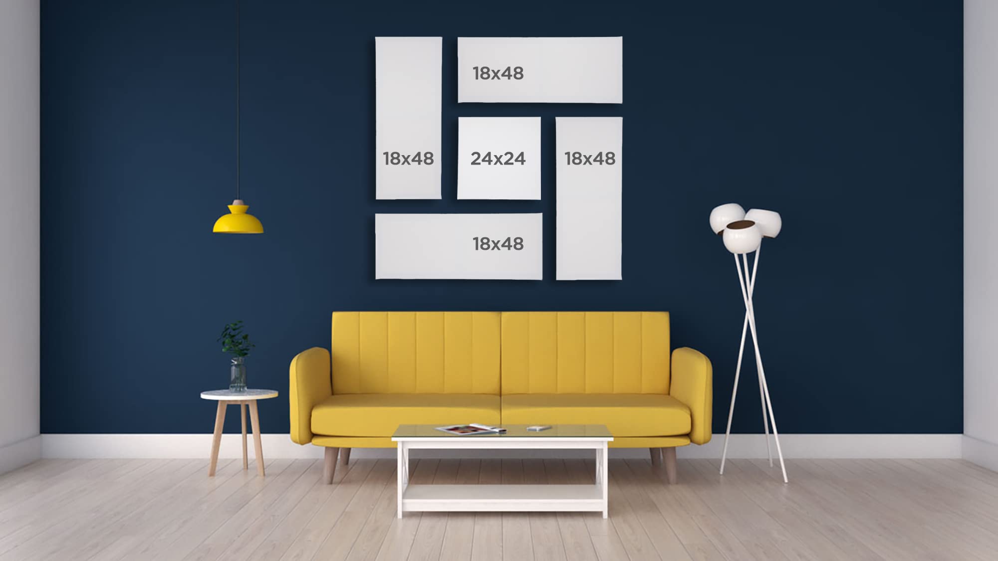 Creative Mark The Edge All Media Cotton Deluxe Stretched Canvas - 12x12" - 3 Pack of 1-1/2'' Deep Triple Acrylic Primed Canvas for Painting