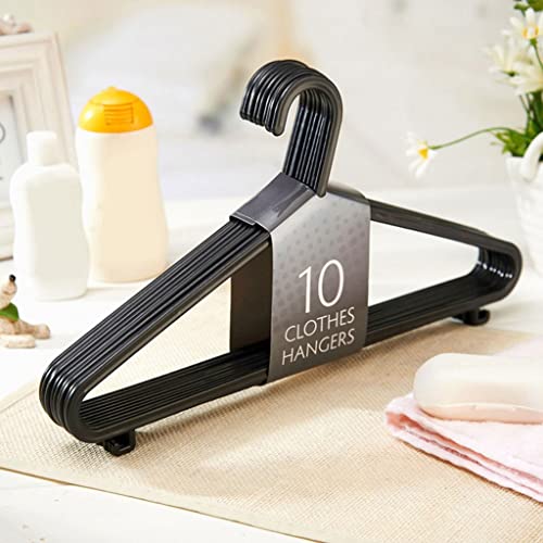DOUBAO 10pcs Adult Clothing Hanger Portable Household Clothe Dress Organizer Closet Space Saver Black