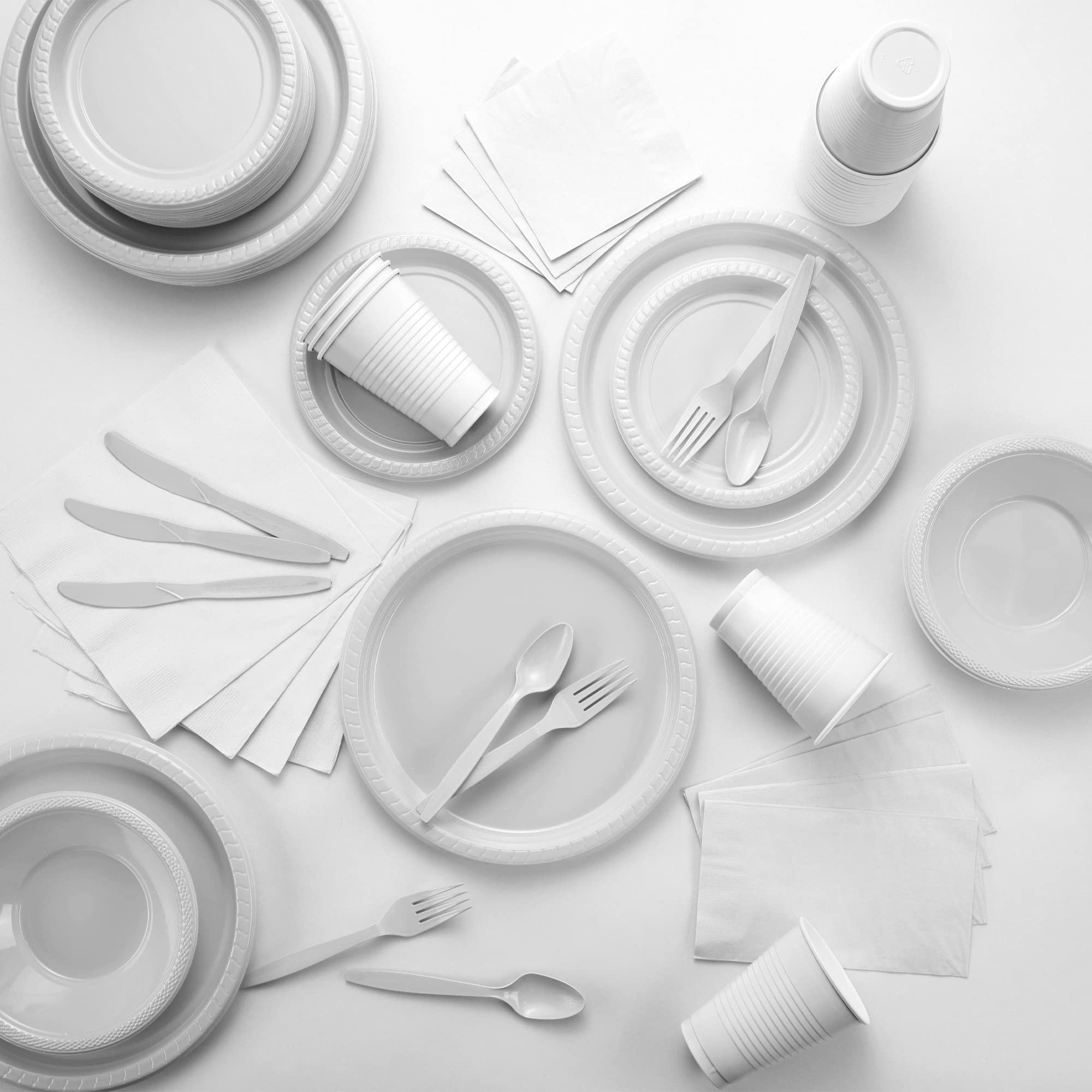 Amcrate Big Party Pack 40 Count White Dinner Napkins Tableware- Ideal for Wedding, Party, Birthday, Dinner, Lunch, Cocktails. (7β x 7β)