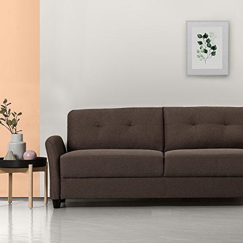 ZINUS Ricardo Sofa Couch Tufted Cushions, Easy, Tool-Free Assembly, Chestnut Brown