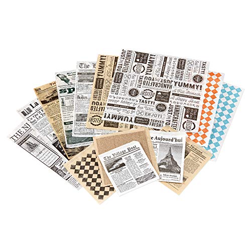 G.E.T. 4-T4000 Brown Cone Basket Liner / Deli Wrap Paper / Double Open Bag Paper Food-Safe Tissue Liners Collection (Pack of 2000)
