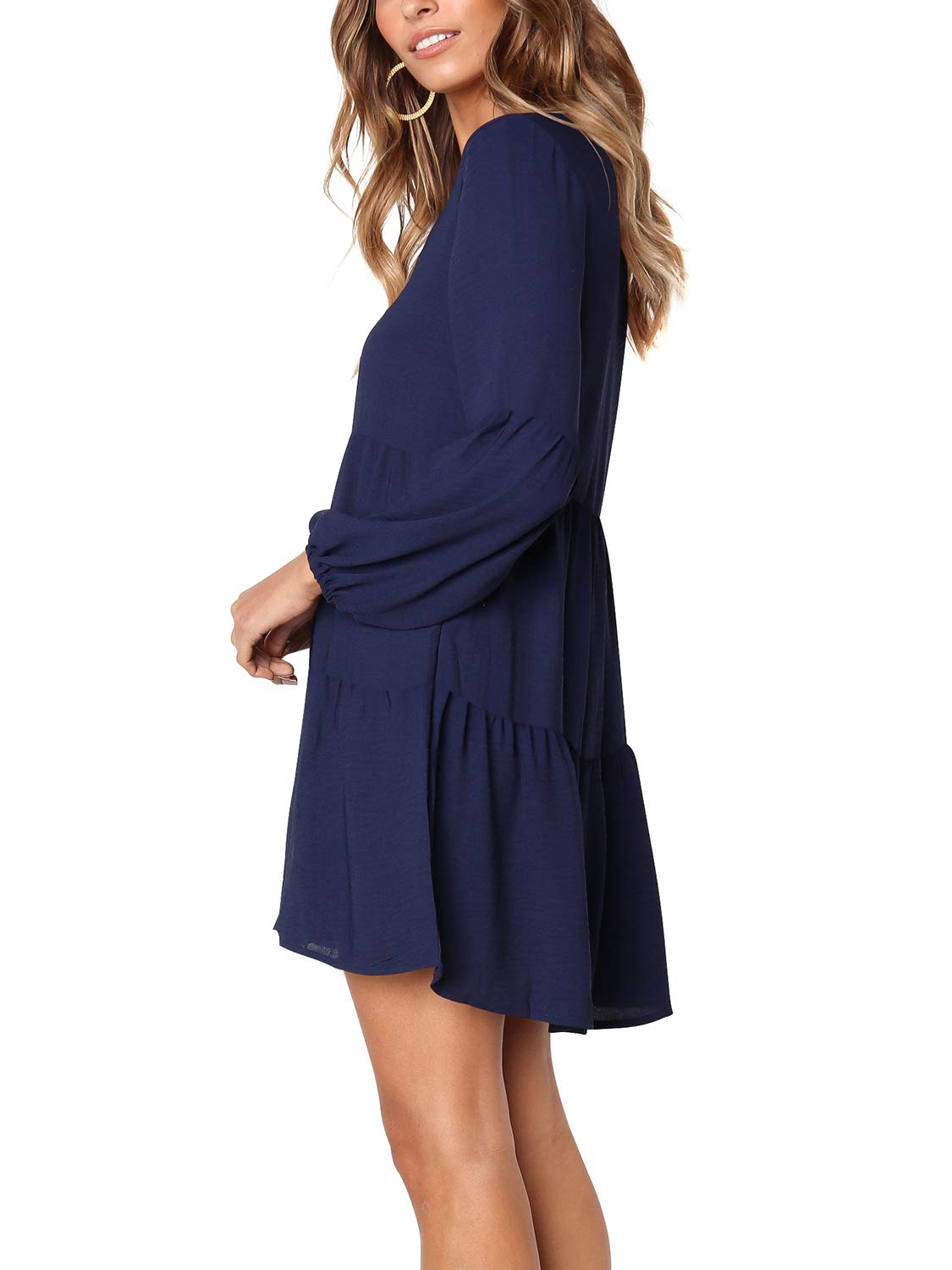 Amoretu Dresses for Women Loose Casual Swing Shift Mini Dress, Spring, Summer, 2025 (Navy, M)