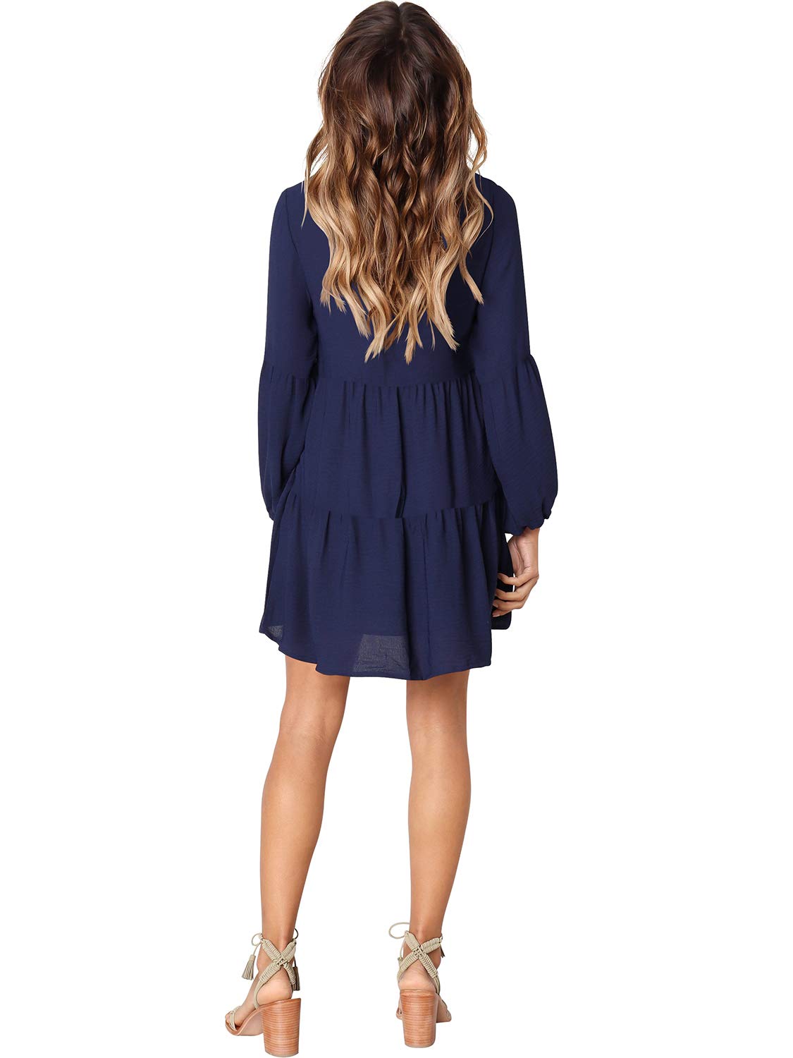 Amoretu Dresses for Women Loose Casual Swing Shift Mini Dress, Spring, Summer, 2025 (Navy, M)