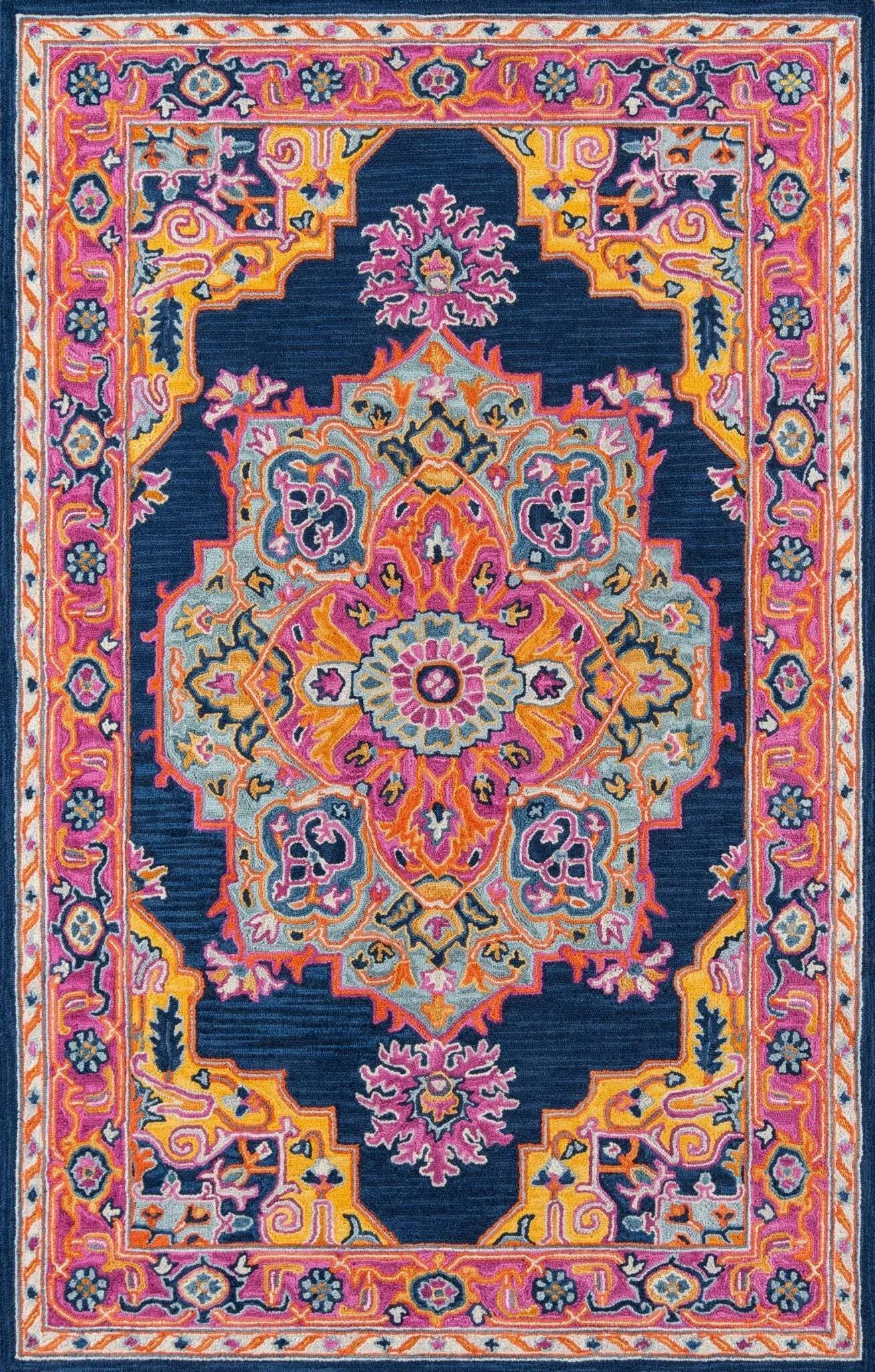 Momeni Ibiza Wool Area Rug, 8' X 10', Navy