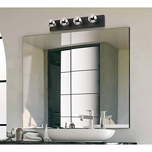 Westinghouse Lighting 6117600 Traditional Four-Light Indoor Vanity Light Fixture, Matte Black Finish