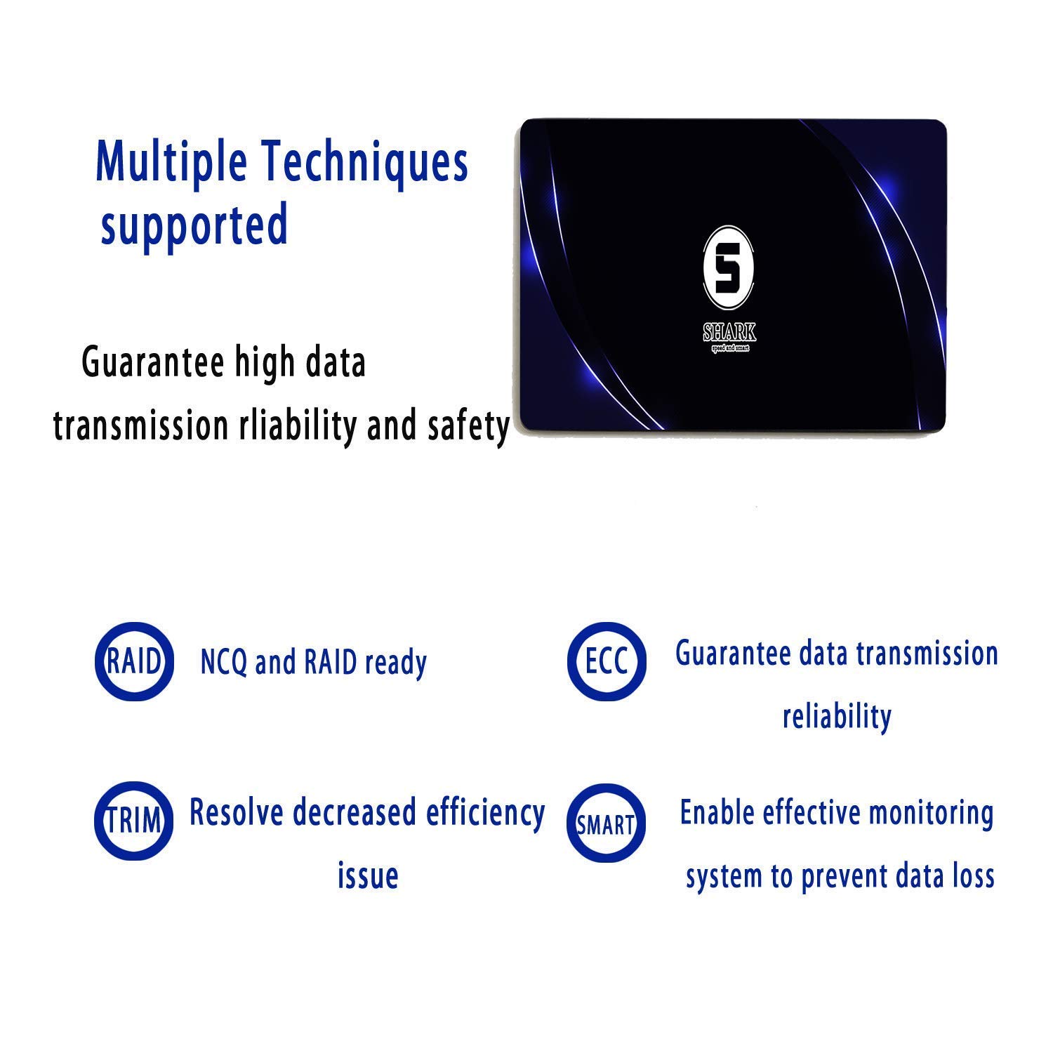 SSD SATA 2.5" 64GB Shark Speed Internal Solid State Drive High Performance Hard Drive for Desktop Laptop SATA III 6Gb/s(64GB, 2.5''-SATA3)