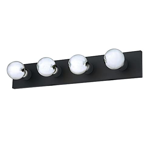 Westinghouse Lighting 6117600 Traditional Four-Light Indoor Vanity Light Fixture, Matte Black Finish