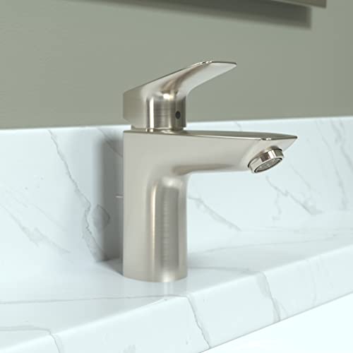 hansgrohe Logis Modern Low Flow Water Saving 1-Handle 1 6-inch Tall Bathroom Sink Faucet in Brushed Nickel, 71100821