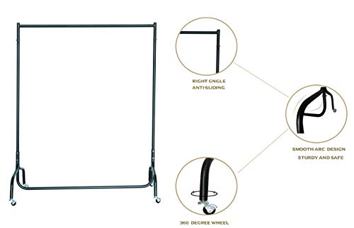 Clothing Rack Garment Rack with Wheel, Commercial Clothing Rack for Hanging Clothes Rolling Clothing Rack 47'*58',200lbs