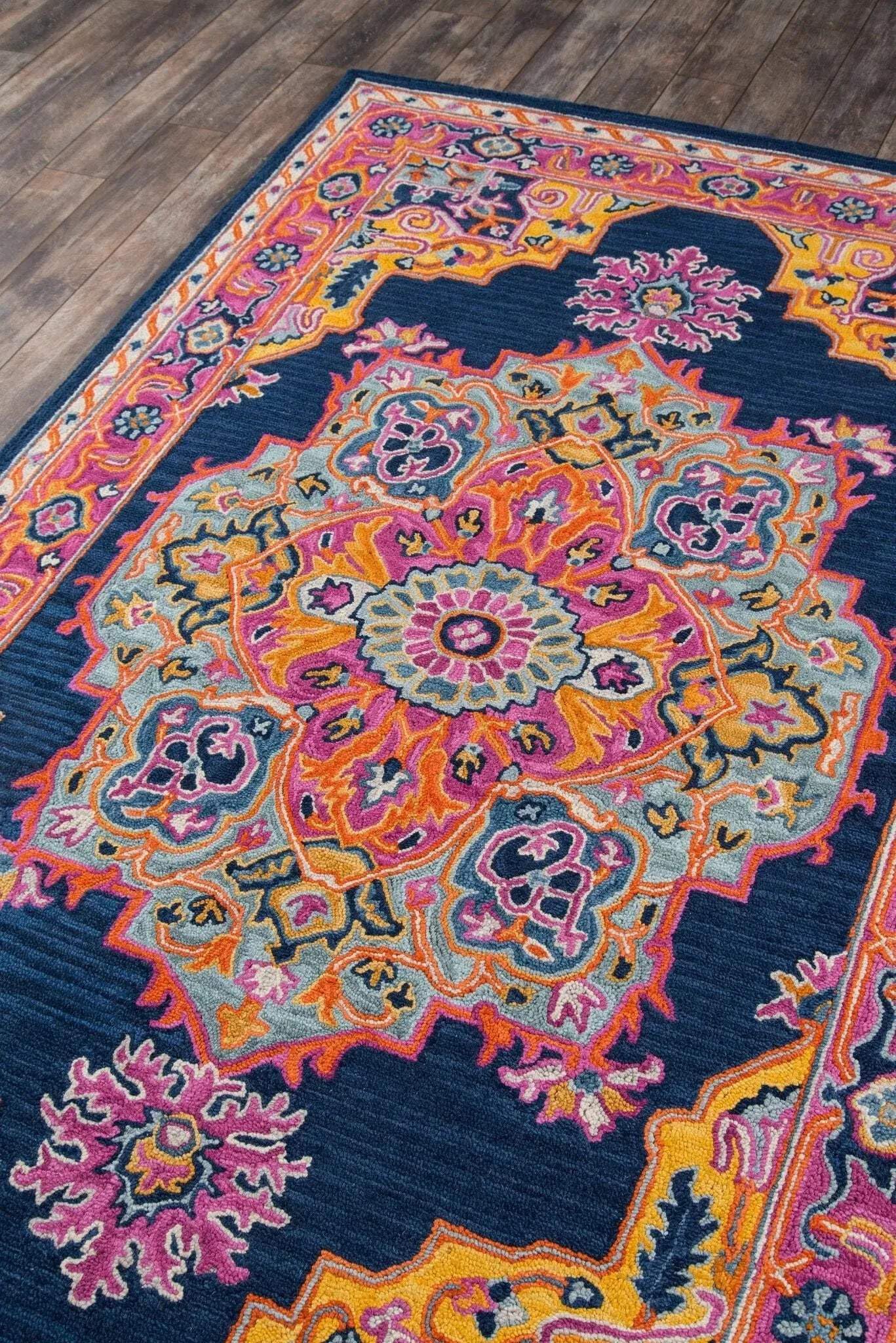 Momeni Ibiza Wool Area Rug, 8' X 10', Navy