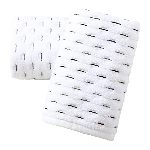 YiLUOMO White Hand Towels Black to Blue Striped Design Super Soft 100% Terry Cotton Highly Absorbent Decorative Hand Towel for Bathroom (13 x 29 Inch, 2 Pieces)