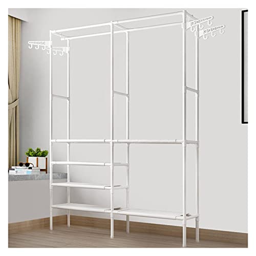 DOUBAO Coat Rack Floor Bedroom Hanger Simple Clothes Rack Household Multifunctional Clothes Drying Rack (Color : OneColor, Size : 86 * 174cm)