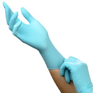 HALYARD Blue Nitrile Exam Gloves, Powder-Free, Non-Sterile, 5.9 mil, 9.5", Blue, Medium, 53102 (Box of 100)