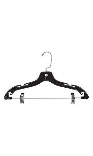 17 inch Black Plastic Suit Hangers- Case of 100