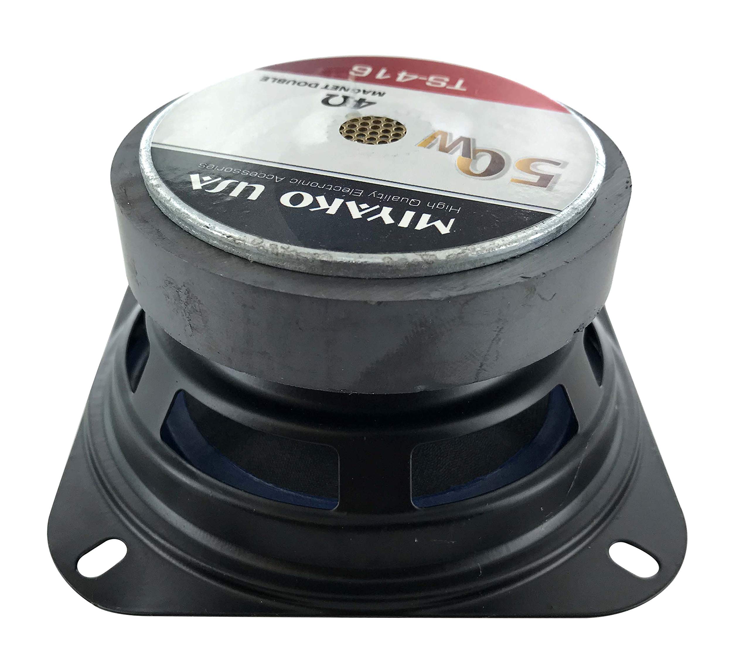 MIYAKO USA (TS-416 4" Professional Grade Replacement for Speaker 50 watts Power at 4 ohms 10oz Magnet Round Speaker for Repairs Black (1 Pair)