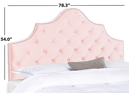 Safavieh Home Arebelle Modern Blush Pink Velvet Tufted Headboard, King