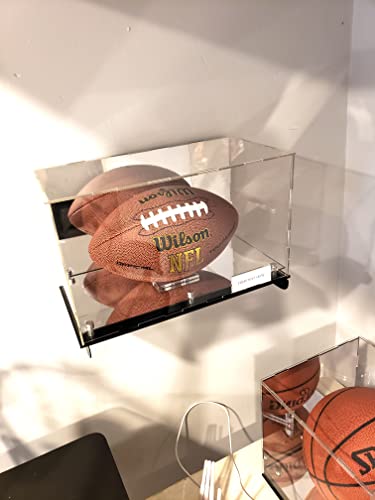 Full Size Football, Shoe, Sneaker Shelf Wall Mount Acrylic Display Case Memorabilia Box UV Protection Floating Box