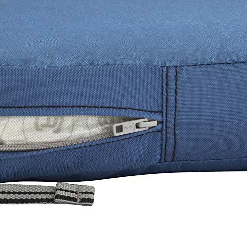 Classic Accessories Ravenna Water-Resistant 72 x 21 x 3 Inch Patio Chaise Lounge Cushion, Empire Blue, Outdoor Seat Cushion