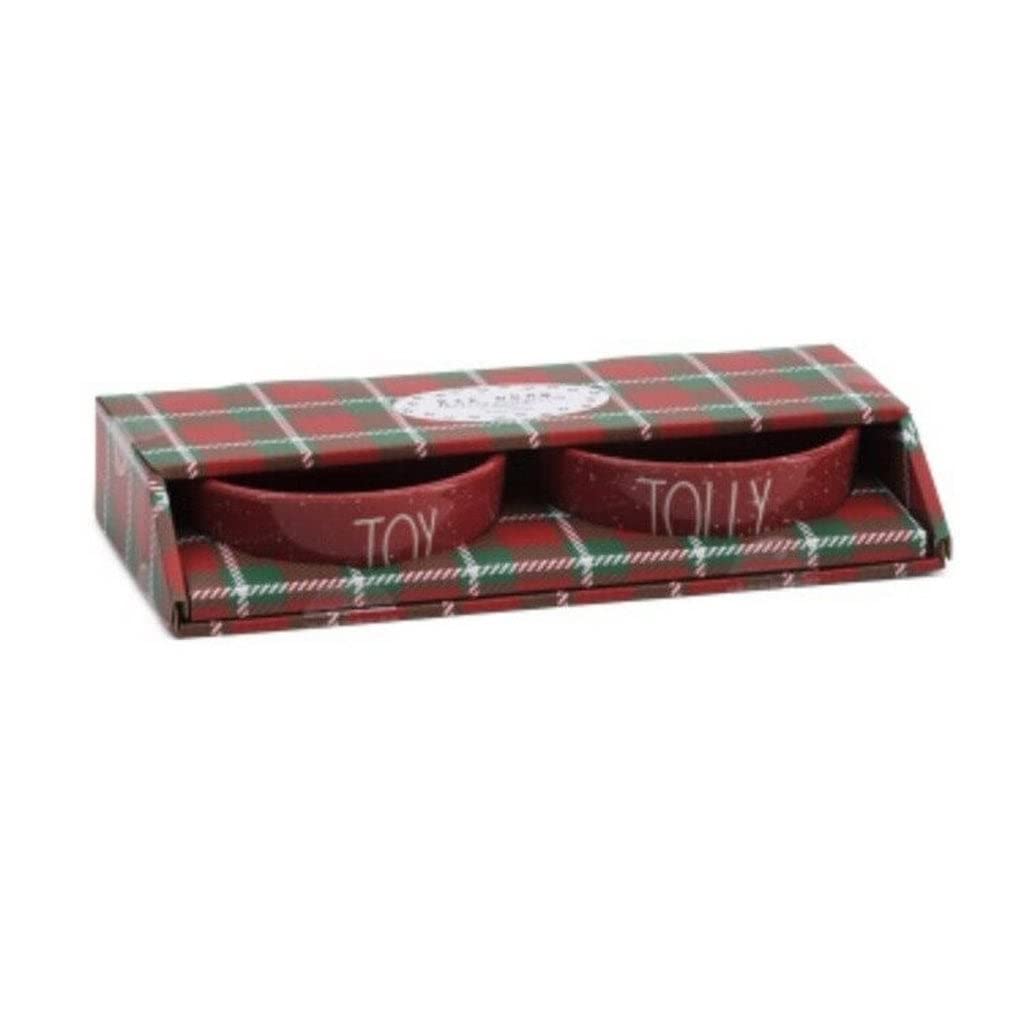 Rae Dunn Artisan Collection by Magenta Canister 4" Diameter X 4.5" Deep (Overall Height with Lid=7") JOY with Reindeer [Dishwasher Safe]