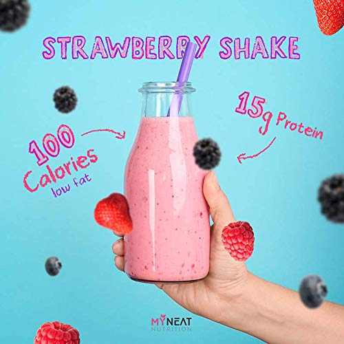 My Neat Health High Protein Meal Replacement Shake - Diet Shake Powder, LOW Calories, HIGH Protein, LOW Fat, Essential Vitamins and Minerals, Kosher (Strawberry)