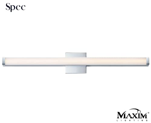 Maxim 52006PC Spec Collection 36 Inch Dimmable LED Bathroom Vanity Light I 3000K I Polished Chrome I Modern Contemporary Light Fixture I Perfect for Bathroom Vanities