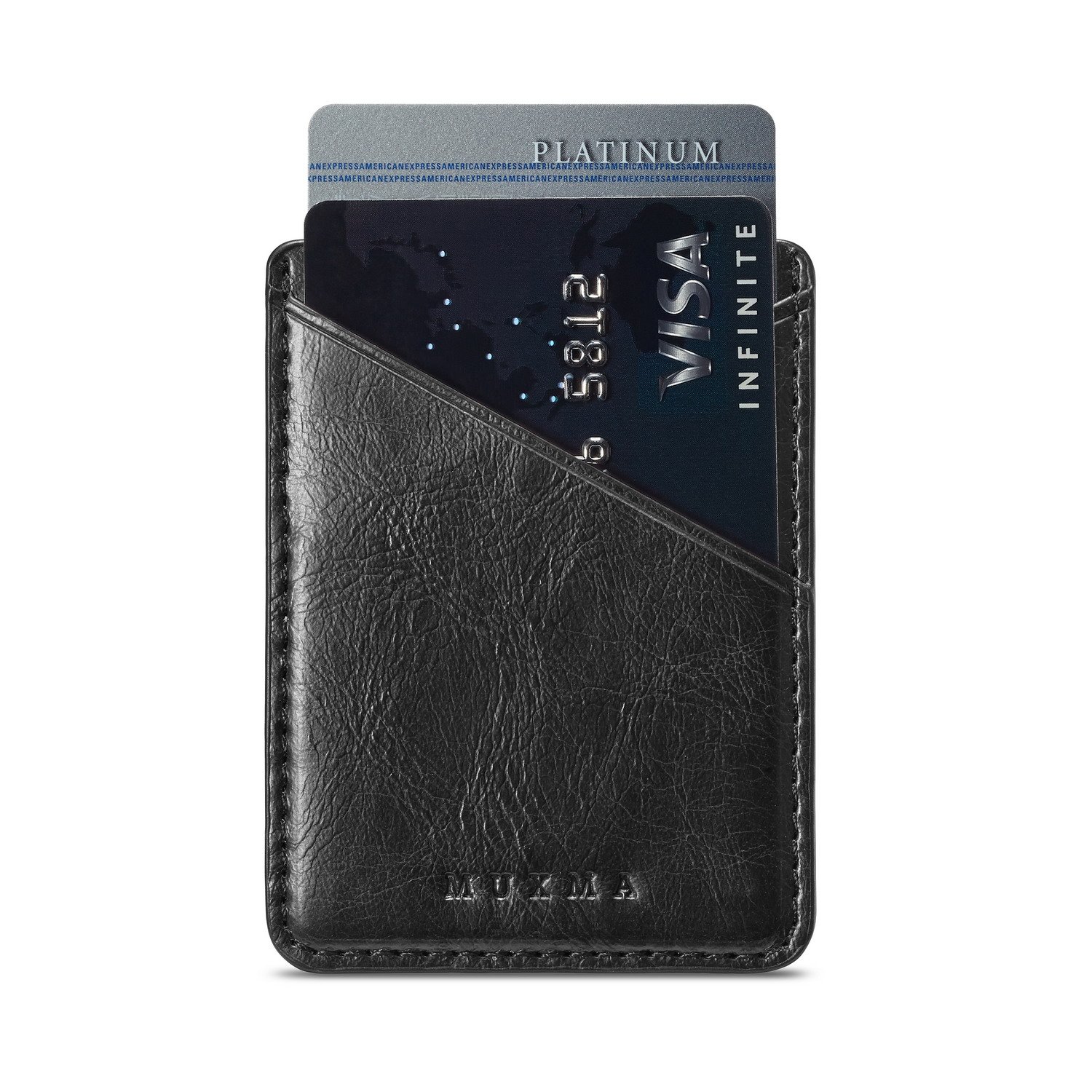 Arlgseln Cell Phone Card Holder, Multi-functional Ultra Slim Adhesive Purse ID/Credit Card Slots Wallet Pocket Sleeve Stick on iPhone/Samsung Galaxy/Smartphone/Tablet Case (Black)