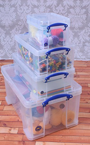Really Useful 48 + 12 + 9 + 3 Litre Storage Box, Clear, Starter Pack