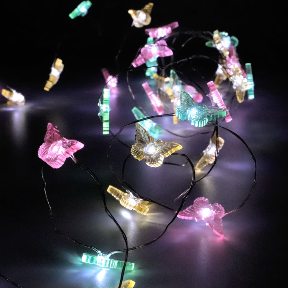 MIYA LIFE Butterfly String Lights LED Butterfly Lamp with Remote Butterfly Lights for Bedroom Elegant Butterfly Decor Hanging Lights for Bedroom
