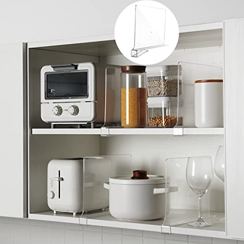 2PCS Acrylic Clear Shelf Dividers, Closet Dividers for Shelves, Shelf Separators in Closet, Wood Shelf Organizer for Closet, Bedroom, Kitchen and Office