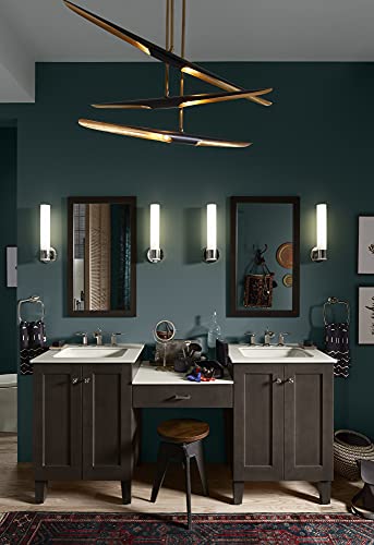 KOHLER Artifacts Bathroom Vanity Light Fixture, Single Wall Sconce Lighting, Frosted Glass Shade, UL Listed, 1 Light, Polished Nickel