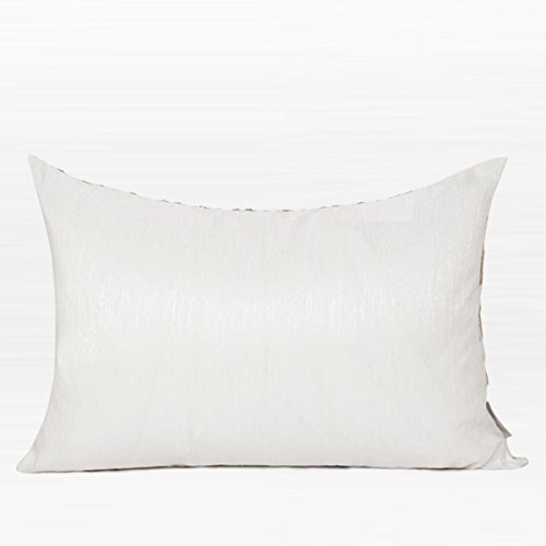 G Home Collection Miss Lapin Gold Embroidered Beaded Textured Handmade Pillow Cover 12"X20"