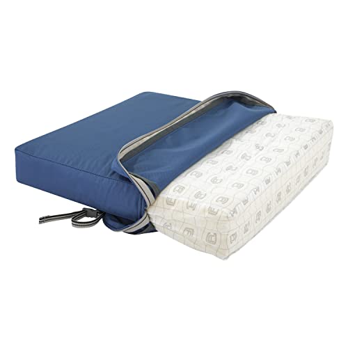 Classic Accessories Ravenna Water-Resistant 25 x 22 x 4 Inch Patio Back Cushion, Empire Blue