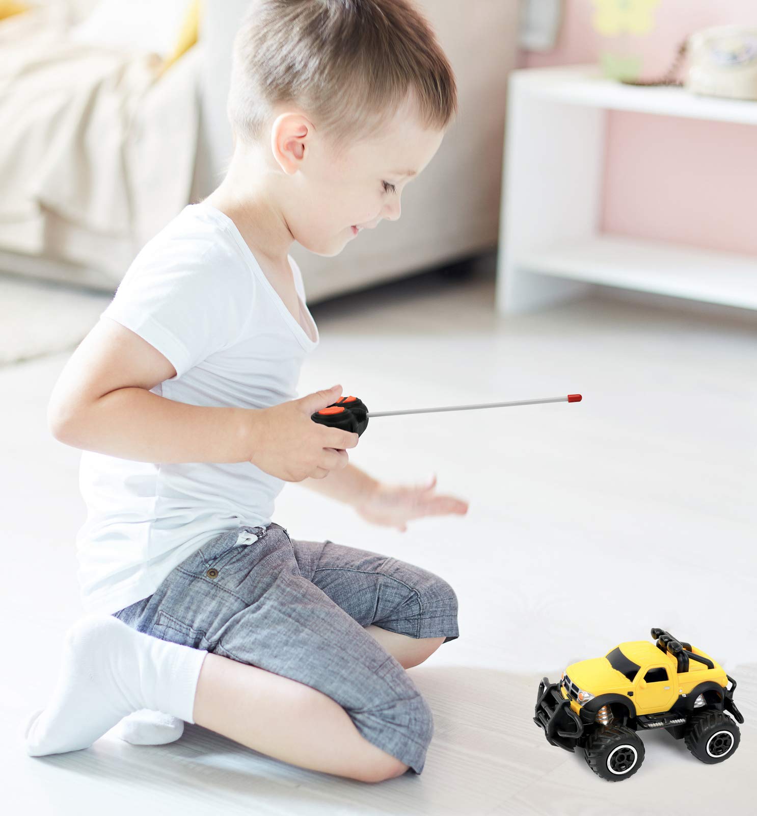 Click N' Play Remote Control Car, Mini Pickup Truck, Rock Crawler Radio Control Vehicle, Brown/a