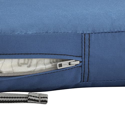 Classic Accessories Ravenna Water-Resistant 25 x 22 x 4 Inch Patio Back Cushion, Empire Blue