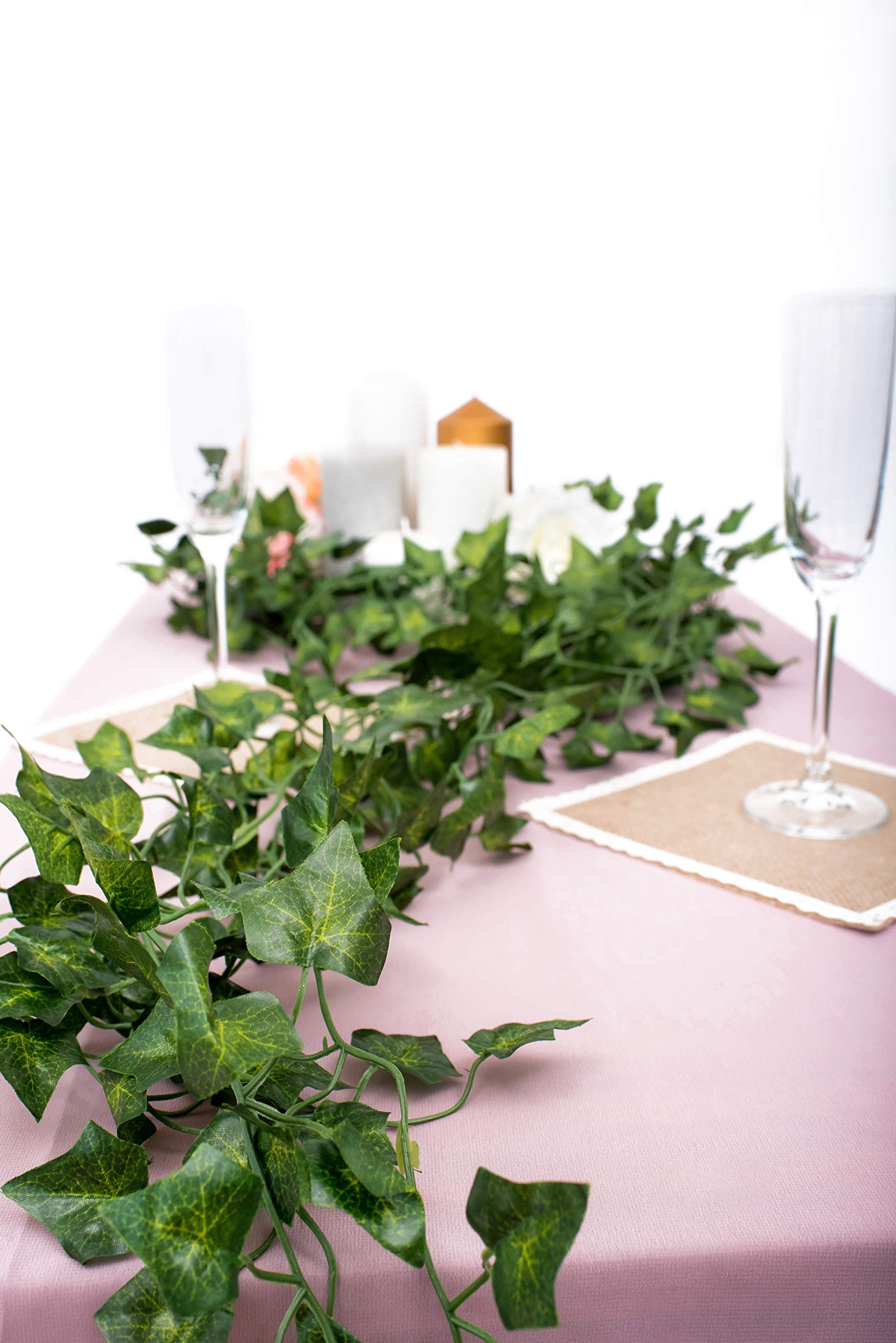 A-DECOR 84 ft-12 Pack Artificial Ivy Garland Hanging Vines for Bedroom Wedding Party Green Decoration Wall Plants Jungle Leaves Faux Backdrop Decorative Leaf Foliage Face Greenery Fake Plant Decor