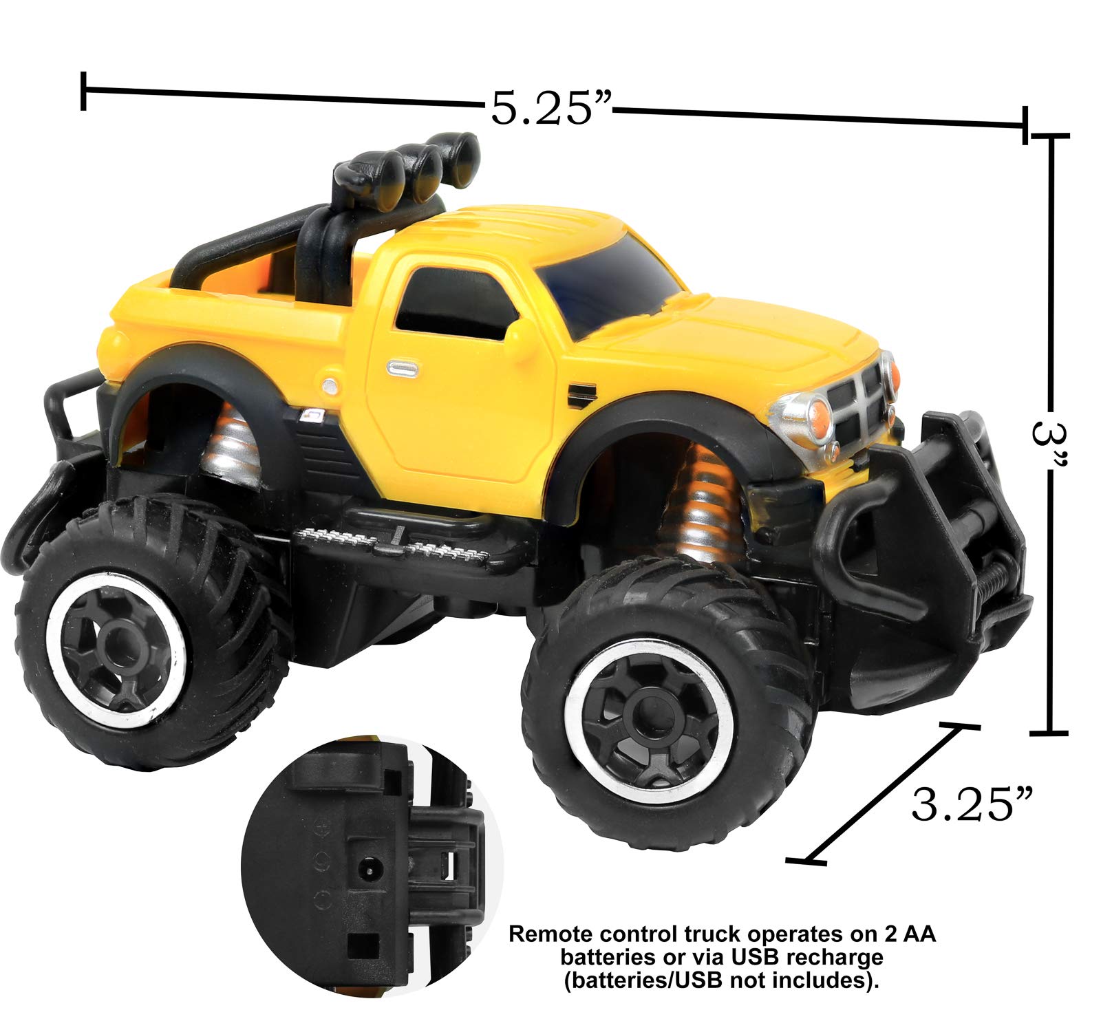 Click N' Play Remote Control Car, Mini Pickup Truck, Rock Crawler Radio Control Vehicle, Brown/a