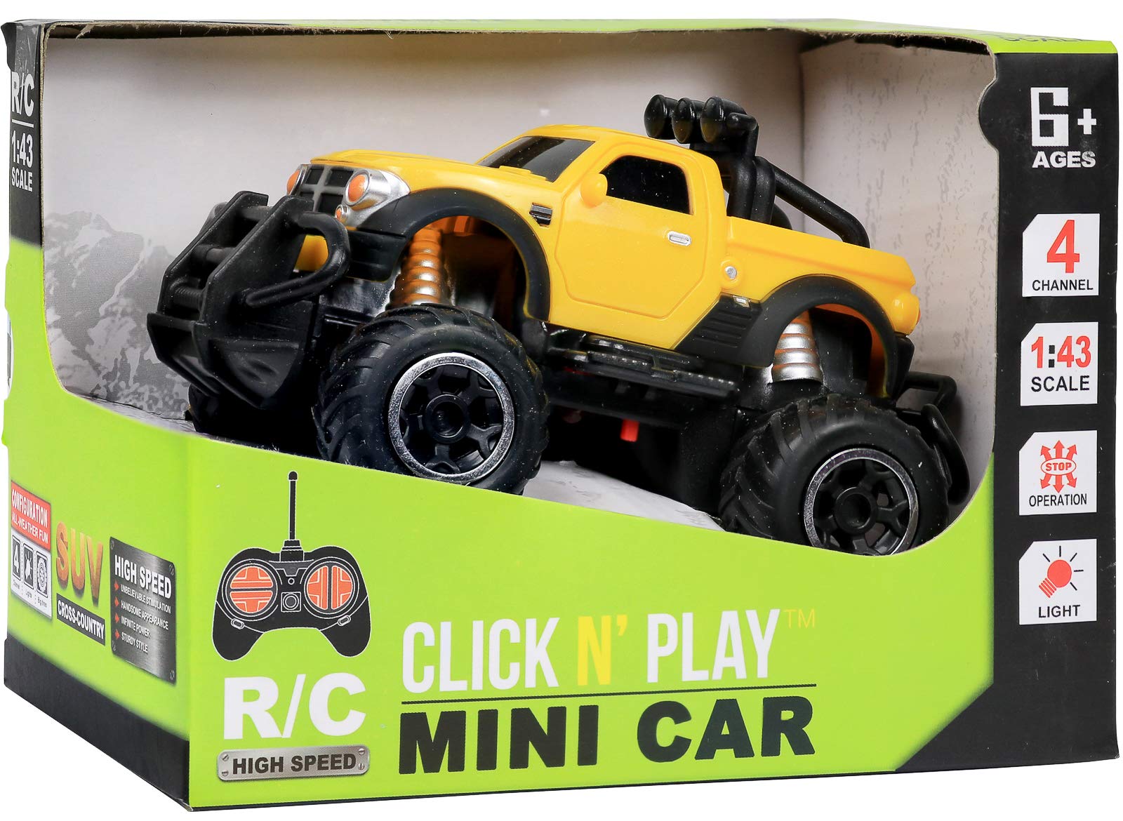 Click N' Play Remote Control Car, Mini Pickup Truck, Rock Crawler Radio Control Vehicle, Brown/a