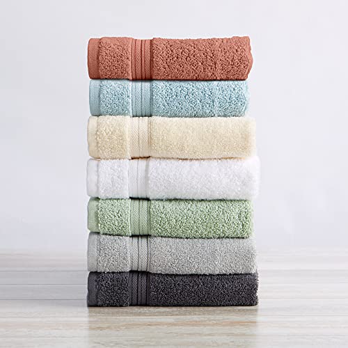 Great Bay Home 6-Piece Towel Set. 100% Cotton Bathroom Towels. Absorbent Quick-Dry Towels for Home. Set Includes 2 Bath, 2 Hand, and 2 Wash. Cooper Collection (6 Piece Set, Light Grey)