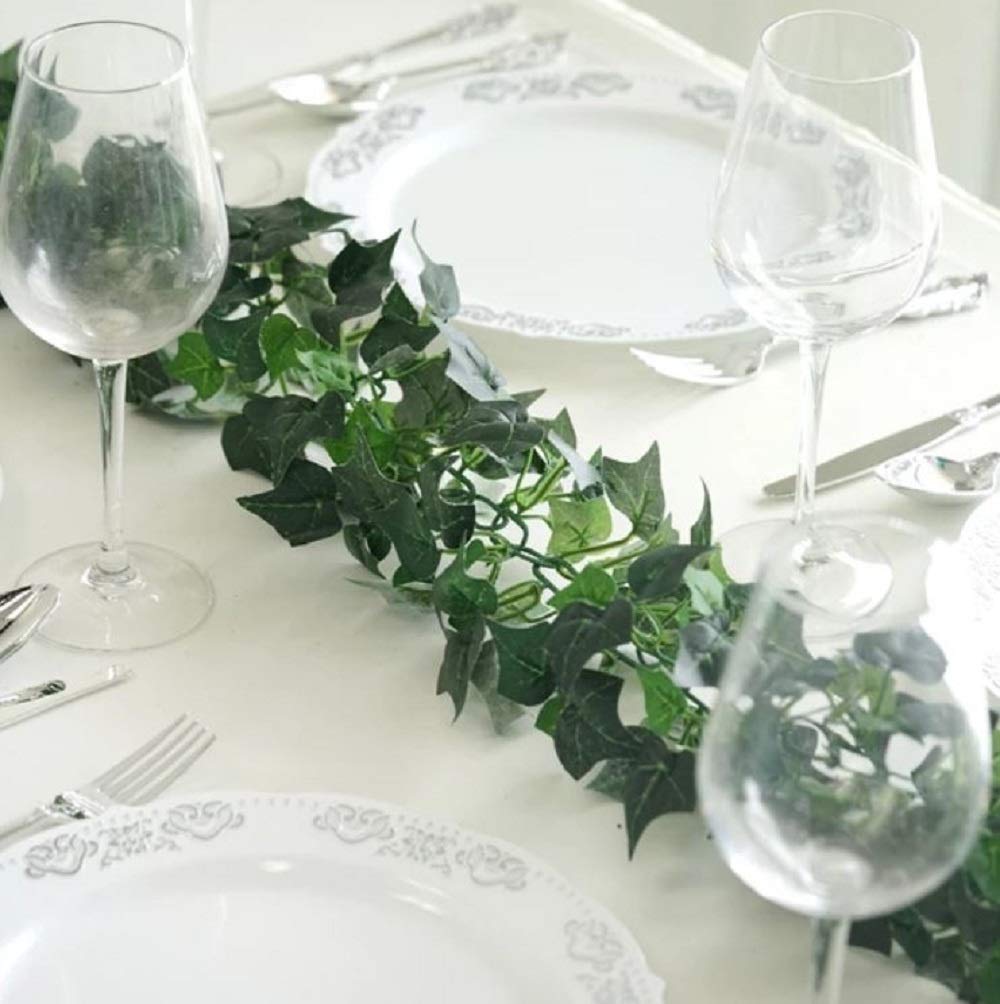 A-DECOR 84 ft-12 Pack Artificial Ivy Garland Hanging Vines for Bedroom Wedding Party Green Decoration Wall Plants Jungle Leaves Faux Backdrop Decorative Leaf Foliage Face Greenery Fake Plant Decor