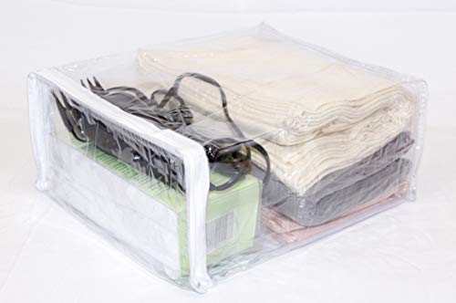 Clear Vinyl Zippered Storage Bags 9 x 11 x 5 Inch with 7.5" Display Pocket 5-Pack