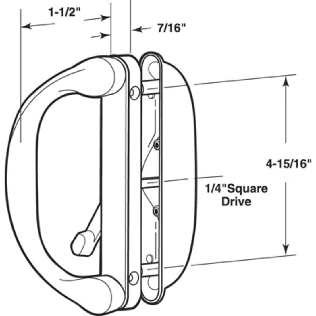 Interlock USA SBML Involute Sliding Patio Door Handle Set (White)