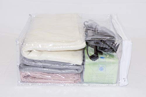 Clear Vinyl Zippered Storage Bags 9 x 11 x 5 Inch with 7.5" Display Pocket 5-Pack